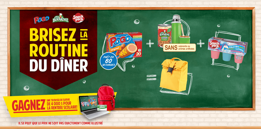 Concours De La Rentrée Scolaire Pogo, Snack Pack & Chef Boyardee 2021!